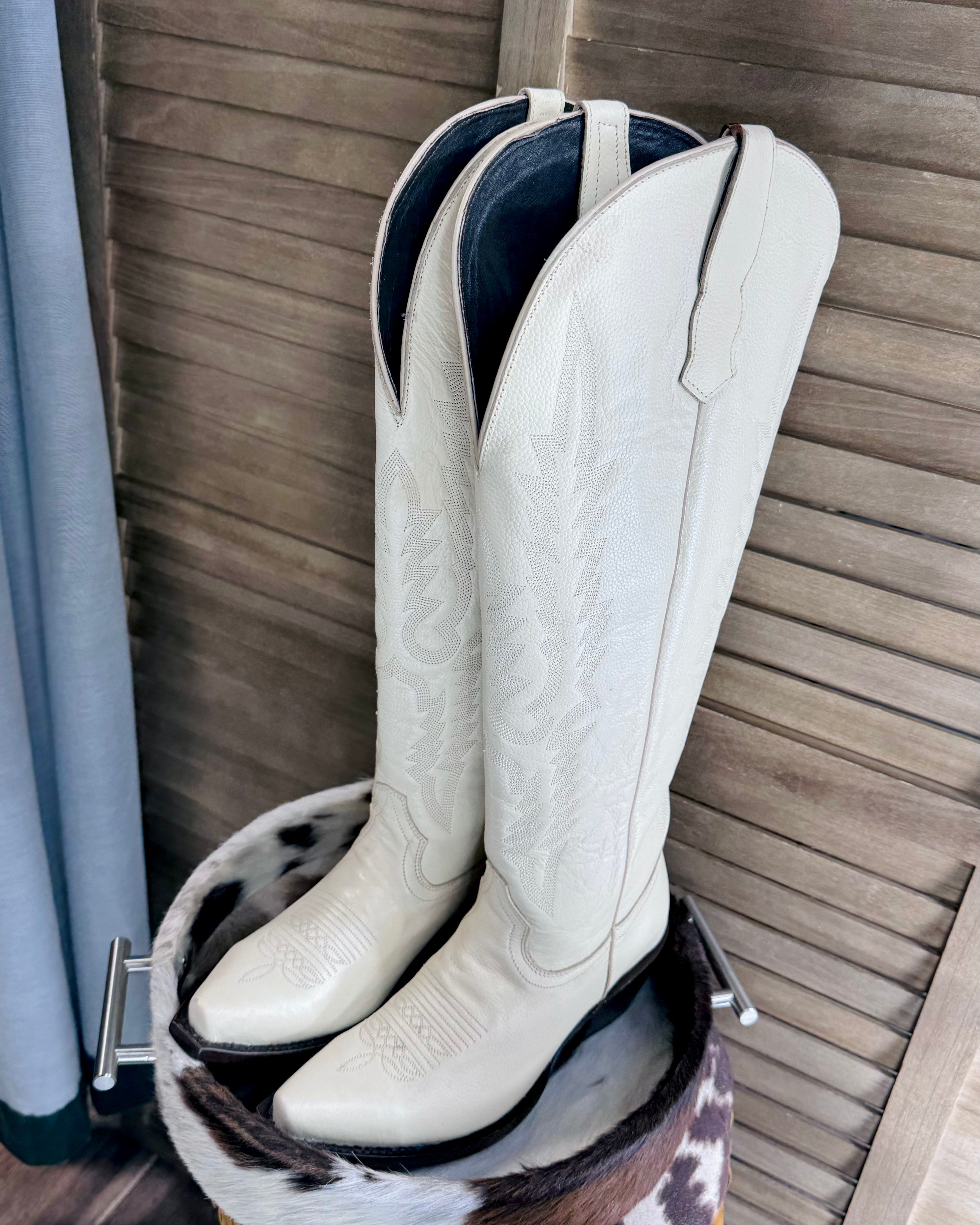 Cream Wide Calf Boots – My Pretty in Pink